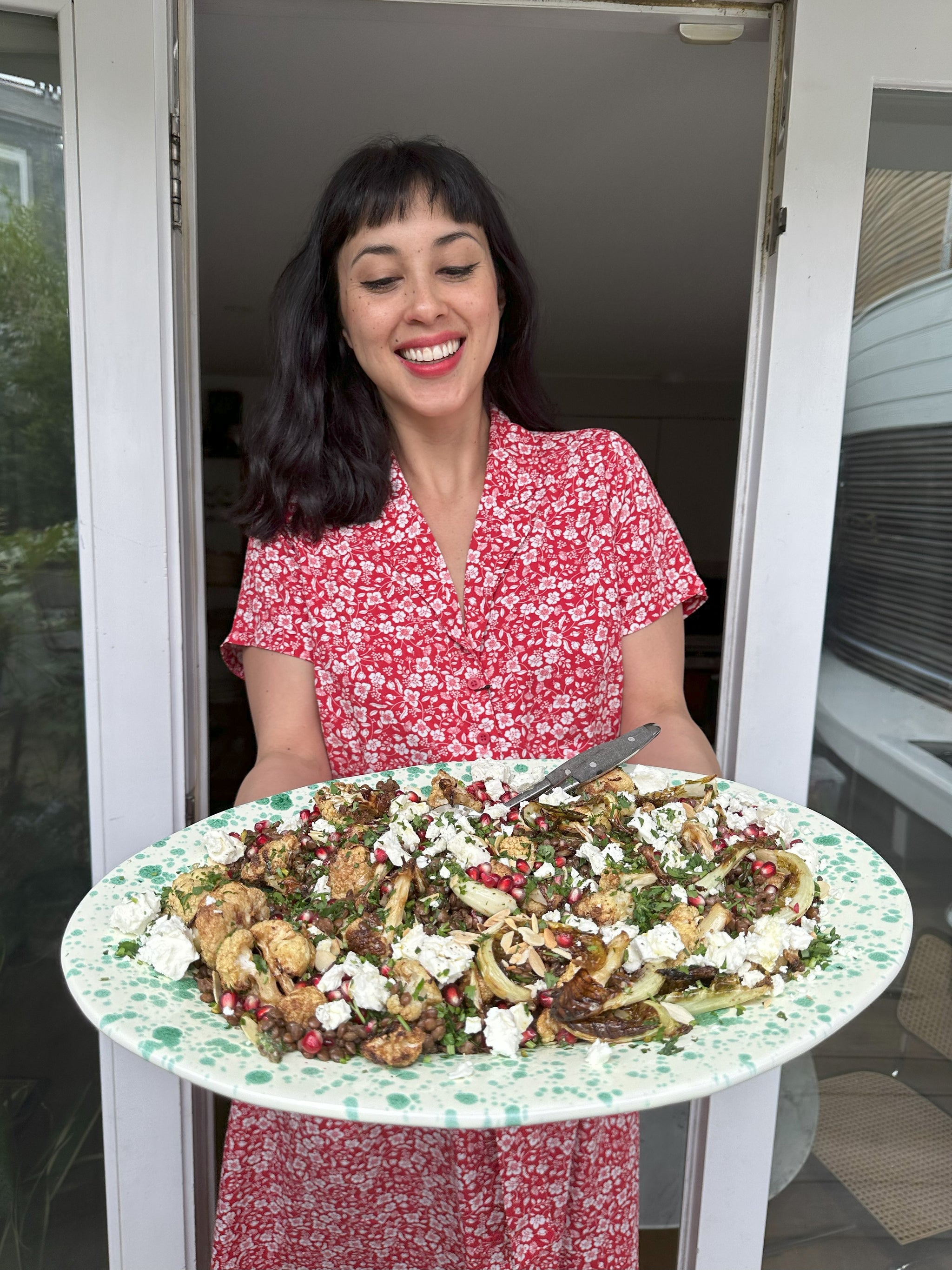 Roasted Cauliflower, Lentil, Pomegranate and Herb Salad – Quinola